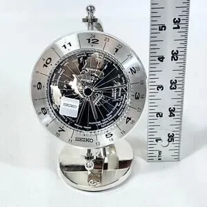Seiko | Wall Decor | Seiko World Time Globe Desk Table Clock Silvertone ...
